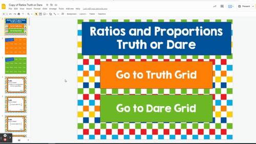 Ratios and Proportions Truth or Dare Math Game Digital Resource | TPT