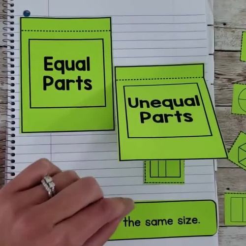 Shapes & Fractions Interactive Notebook by Second Grade Smiles | TPT