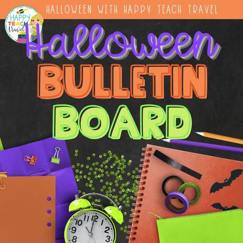 Halloween music class bulletin board by Happy Teach Travel | TPT