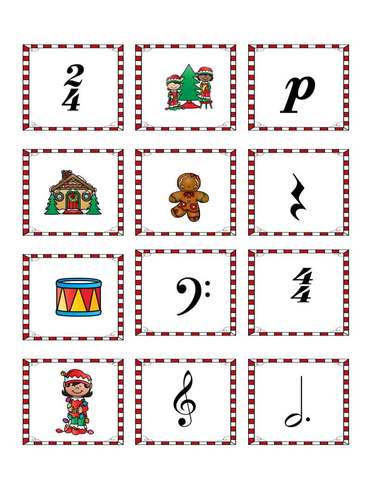 Christmas Bingo Game, K - Grade 4, Elementary Music, by TEACH KIDS MUSIC