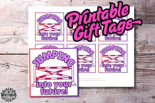 Jumping Into Your Future! – Equestrian Graduation Gift Tags (Printable PDF)