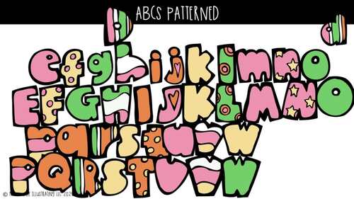 ABCs Patterned clip art, Alphabet clip art, Letters clip art COLORED ...