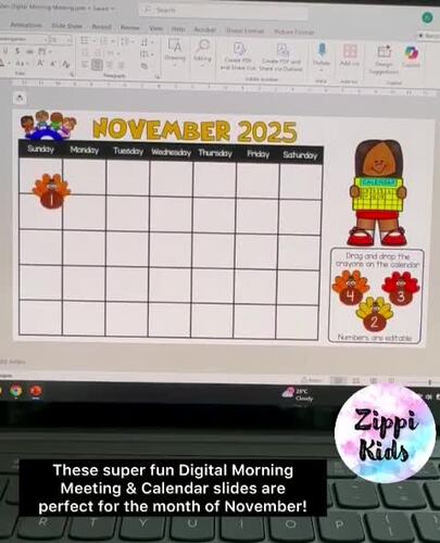 November Digital Morning Meetings, Thanksgiving Digital Calendar ...