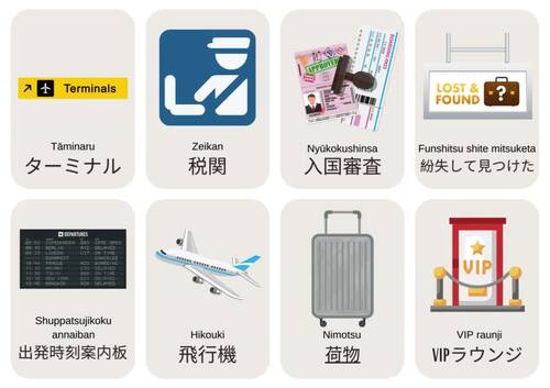 40 English-Japanese Flashcards with Romaji | At airport by ...