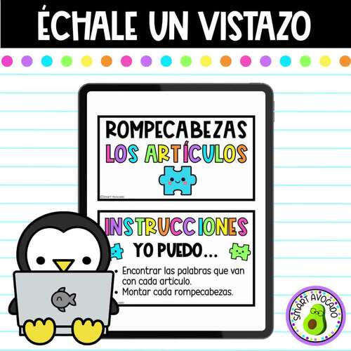 Rompecabezas de Los Artículos, Spanish Definite and Indefinite Articles ...