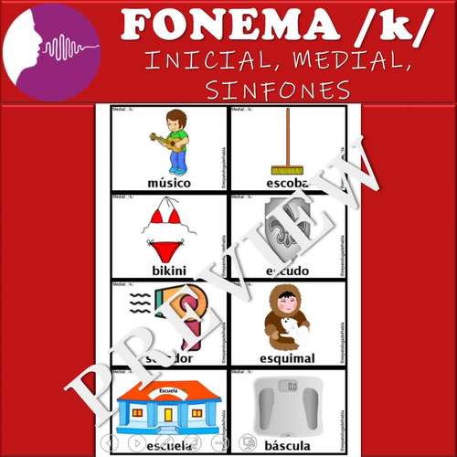 Fonema k Posición Inicial Medial y Sinfón kl kr k Sound and kl kr ...