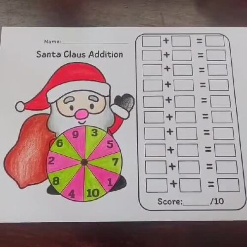 Christmas Addition Spinner Activity | Hands-on Math | Fun for Kids