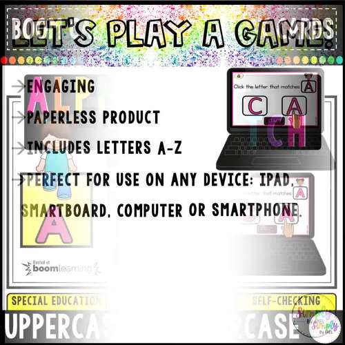 Uppercase l Alphabet Match l Boom Cards™ l Interactive PDF by Simply By MEL