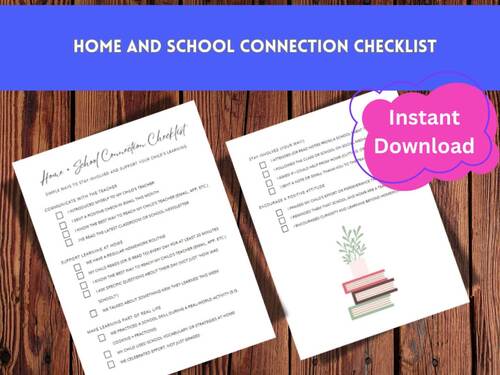 Home + School Connection Checklist | Printable Parent-School ...