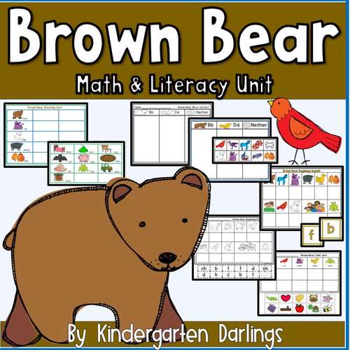 Brown Bear Printable Math and Literacy Activities for Kindergarten