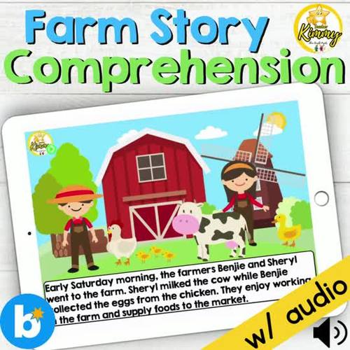 Farm Story Comprehension Answering WH Questions Boom Cards by Teacher Kimmy