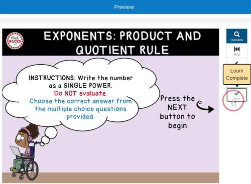 Exponents Product Rule and Quotient Rule Write as a Single Power Boom ...