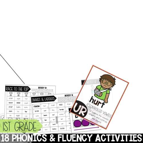 UR Bossy R Worksheets, Activities & Games 1st Grade Phonics or Spelling