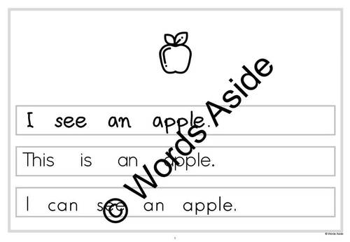 Reading Writing Sentences Picture Support SpEd Autism Center by Words Aside