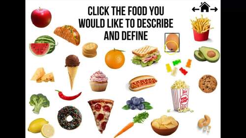 Describe and Define Foods Boom Cards™ - Language Activity - Speech Therapy