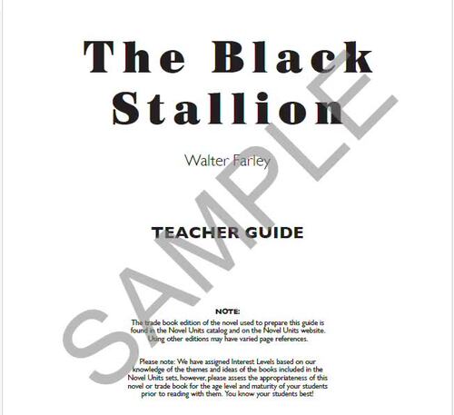 The Black Stallion Novel Units® Teacher Guide Novel Study | TPT