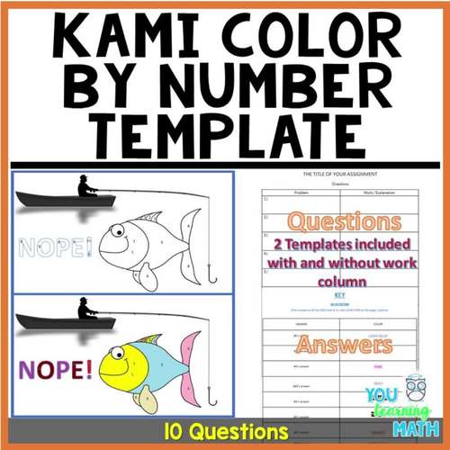 Fisherman Themed Color by Number Template - 10 Questions by You ...