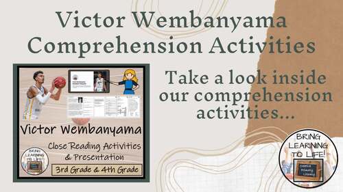 Victor Wembanyama Close Reading Comprehension Activities | 3rd Grade ...