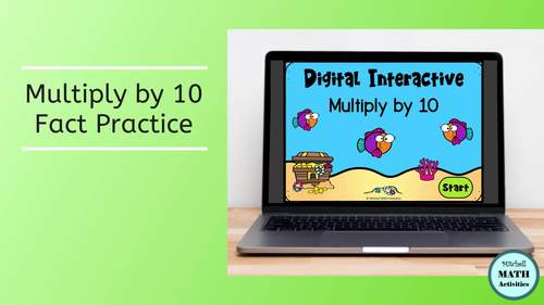 Digital Multiply by 10 Fact Fluency Practice Self-Checking Activity