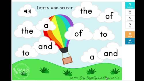 First 100 Fry Sight Words | Boom Cards | Assessment Level 1 - set 1