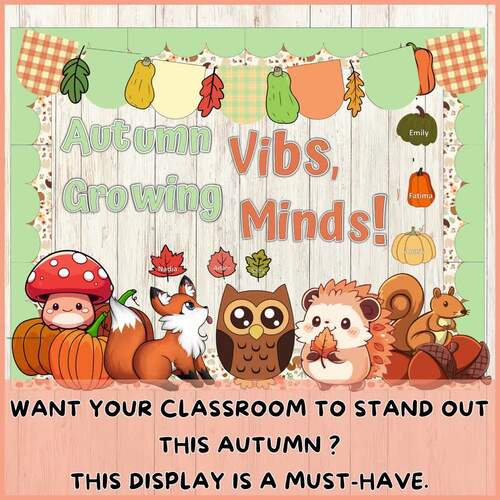 Autumn Bulletin Board Ideas Letters Border Fall Pastel Pumpkin leaves ...