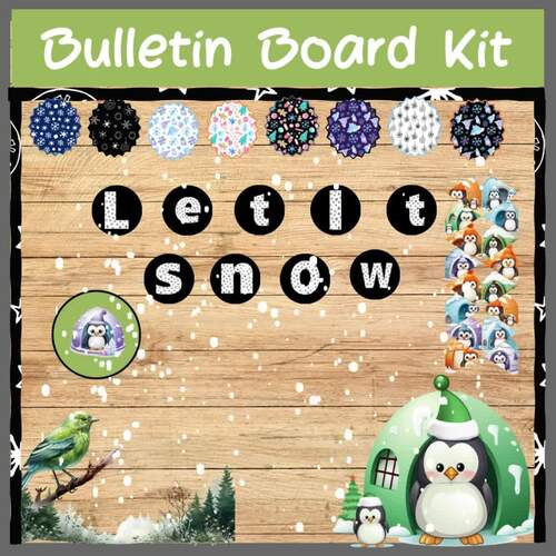 Winter Bulletin Board Ideas Letters Kit Borders December January Door ...