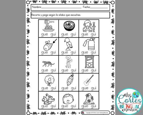 Centros conciencia fonológica- Letra G (gue-gui) by mrscortes | TPT