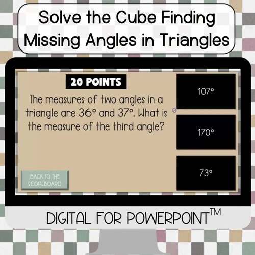 Finding Missing Angles in Triangles DIGITAL for PPT NO PREP 6th Grade