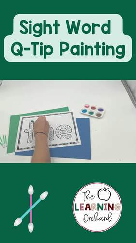 NO PREP Sight Word Q Tip Painting Mats For Fine Motor Skills | TPT