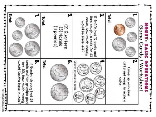 Money Concepts Activities | Counting Money, Making Change & Word ...