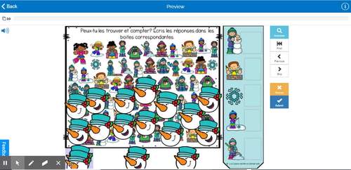 French Boom Cards I winter count and find by La classe de Mme Sambrook