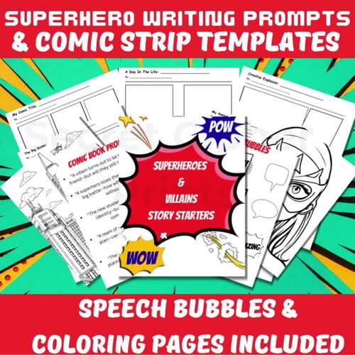 Superhero Comic Strip Templates with Prompts & Coloring Pages ...