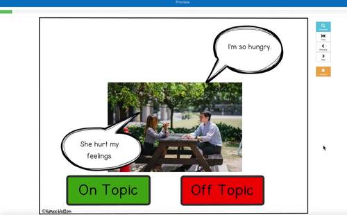 On Topic or Off Topic Speech Boom Cards™ by Aimee Walton | TPT