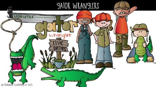 Gator Wranglers clip art Alligator clip art Hunting clip art COMBO PACK