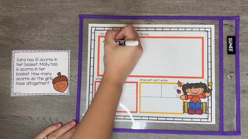 Fall Activities Math Addition and Subtraction Word Problems Mat and ...