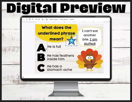 Thanksgiving Idioms Digital and Printable Tasks by Hands on Learning LLC