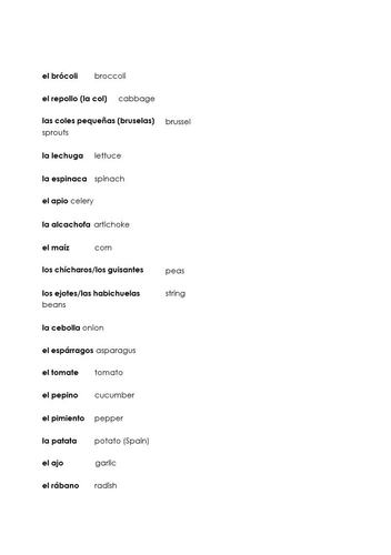 Spanish Vegetables Vocabulary Activity: Una Ensalada by Real Life Language
