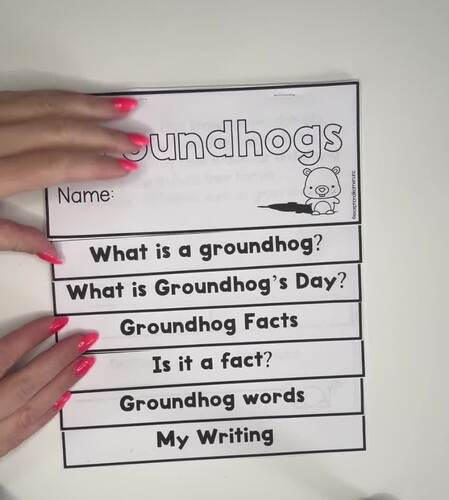 Groundhog Day Flip Book Non Fiction Fact and Opinion by The Sped Queen
