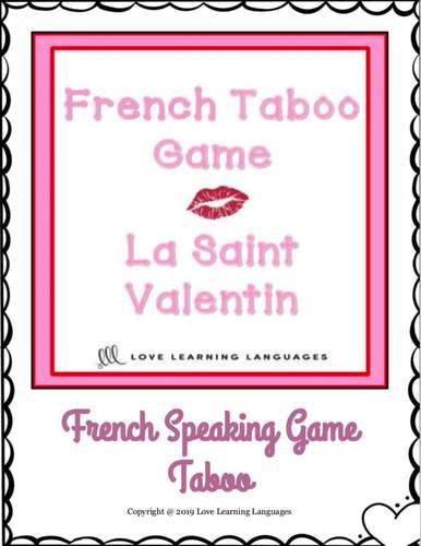 French Valentine's Day Speaking Listening Activity Taboo Game | TPT