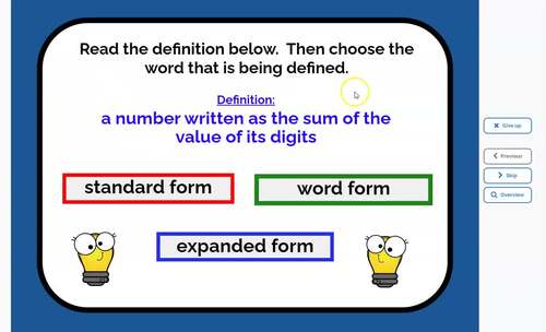 Place Value Math Vocabulary BOOM Cards by CarolJ Creations | TPT