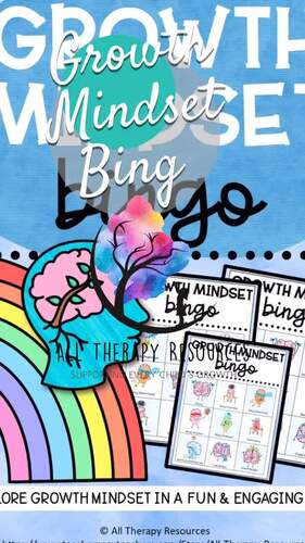 GROWTH MINDSET BINGO Game - Growth and Fixed Mindset by All Therapy ...