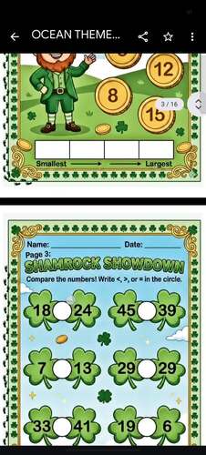St. Patrick’s Day Shamrock Math Challenge | Comparing Numbers to 100 ...