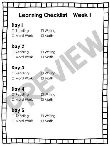 Kindergarten At Home Learning Packet - Week 1 by Nicole and Eliceo