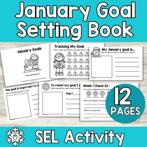 January Goal Setting Book | SEL Social Emotional Learning Activity ...