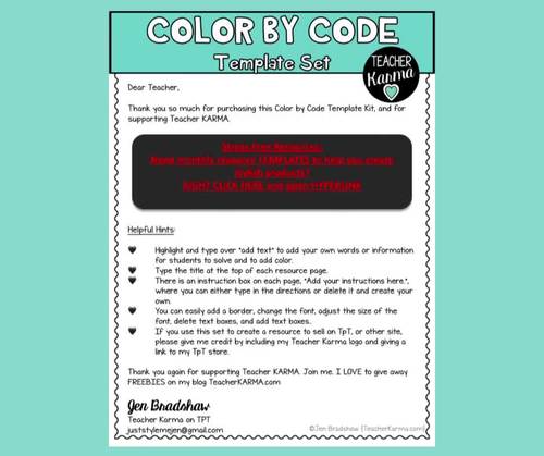 Valentine's Day Color by Code Templates in PowerPoint with Preloaded ...