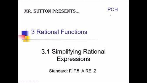 Simplifying Rational Expressions (Pre-Calculus Honors) by Mr Sutton ...
