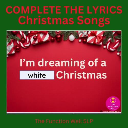 Christmas Songs (Fill in the Blank) Adult Speech Therapy- Aphasia ...