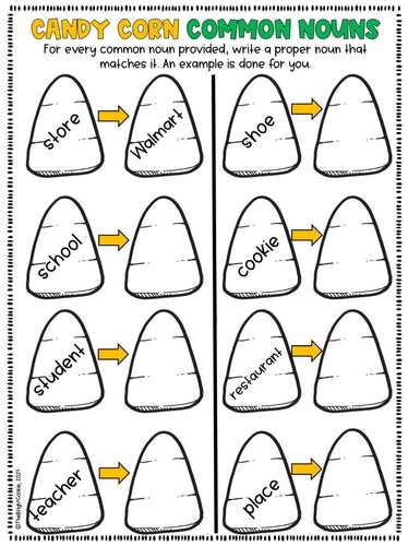Halloween Parts of Speech, Synonyms, Common and Proper Nouns, Fall ...