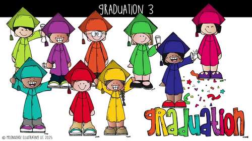 Graduation 3 clip art, Commencement, confetti COMBO PACK by Melonheadz ...