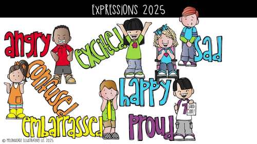 Expressions clip art 2025 Emotions clip art Feelings clip art COMBO PACK
